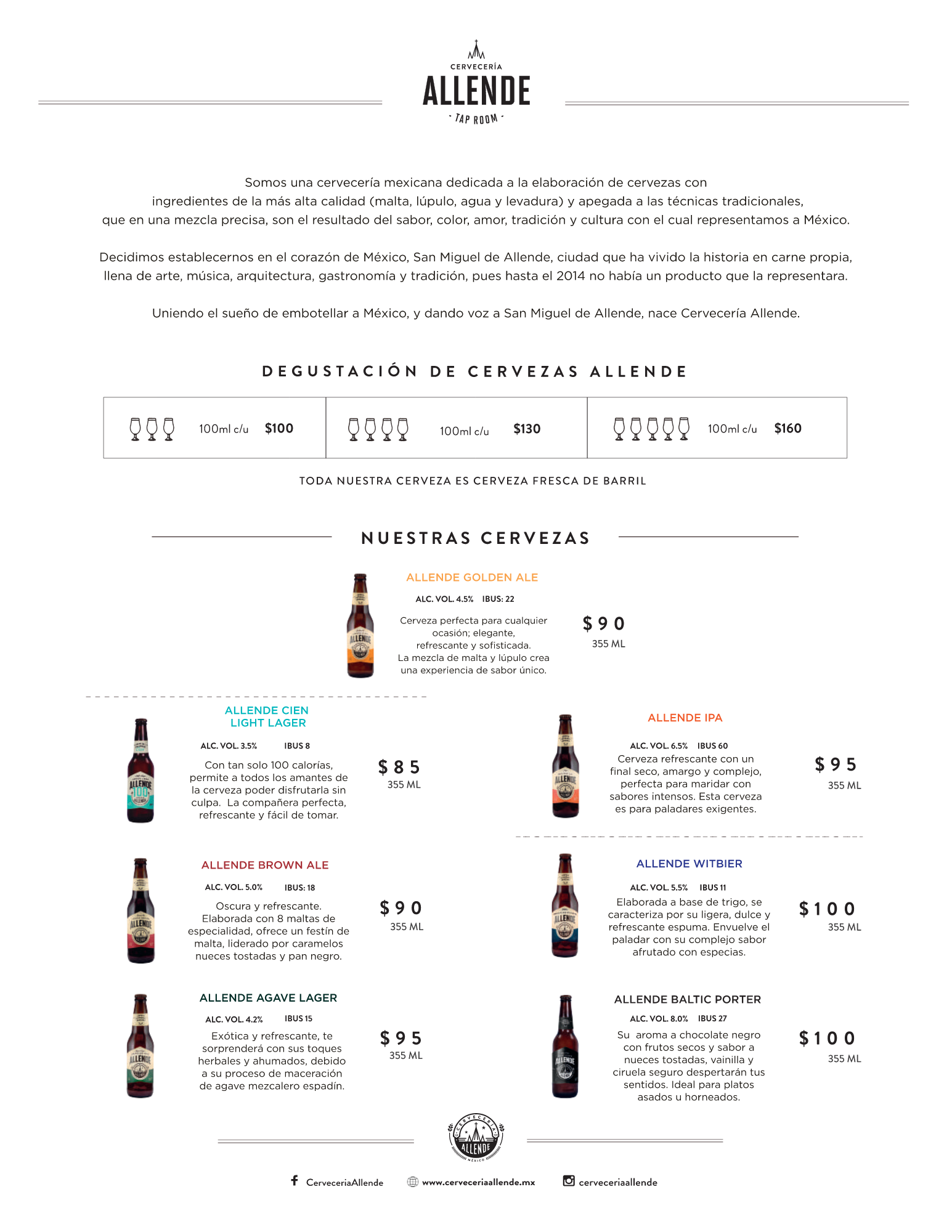 Menú | Cervecería Allende